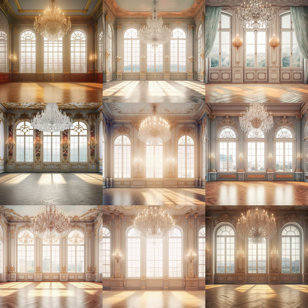 Empty Palace Rooms Digital Background Bundle – Meg Bitton Productions