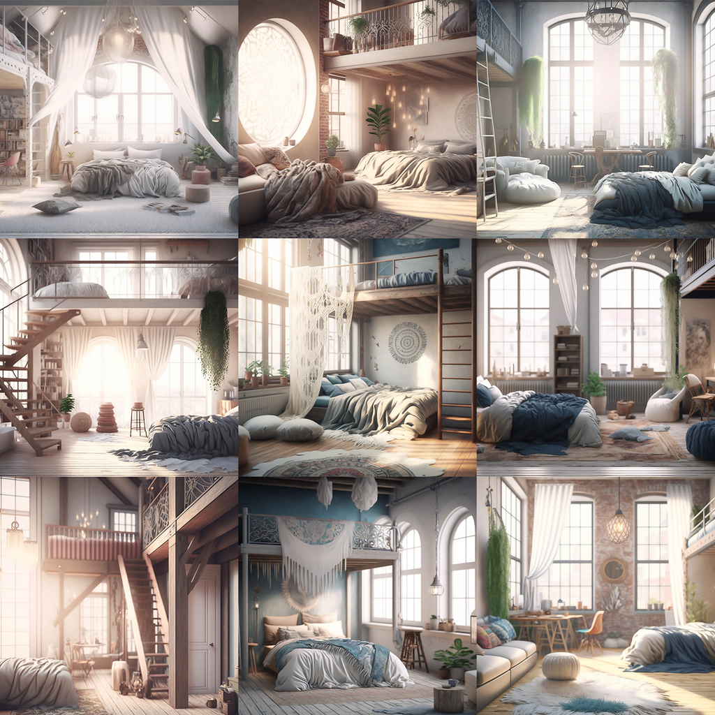 Beautiful Bedroom Lofts Digital Background Bundle – Meg Bitton Productions