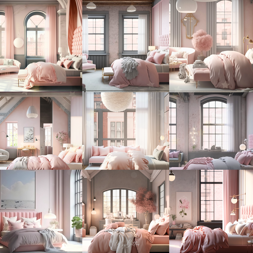 Elegant Teen Girl Bedrooms Digital Background Bundle – Meg Bitton ...