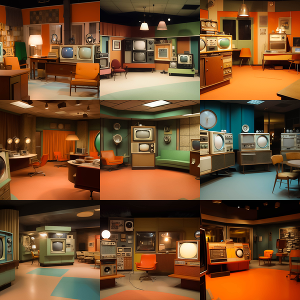 Retro Television Studios Digital Background Bundle – Meg Bitton Productions