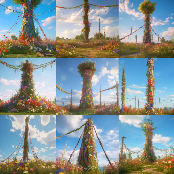 May Poles Digital Background Bundle – Meg Bitton Productions