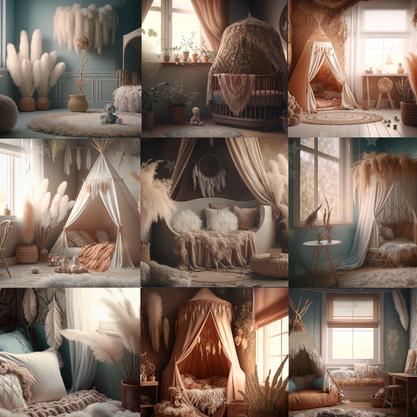 Kids Boho Rooms Digital Background Bundle – Meg Bitton Productions