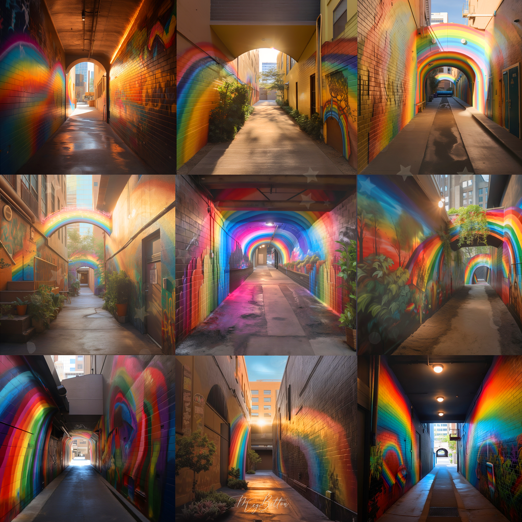 Rainbow Alley Digital Background Bundle – Meg Bitton Productions